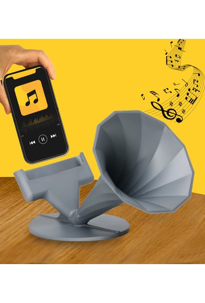 Mavilika Akustik Telefon Tutacağı Gramafon Mavilika Akustik Telefon Tutacağı Gramafon