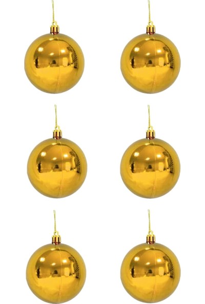 Met Çarşı Yılbaşı Süsü 6’lı ve 12'li Yılbaşı Topu 8 cm Parlak Cici Top