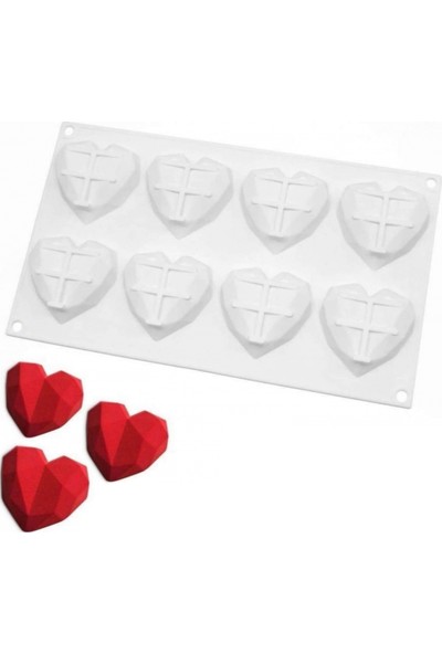 Velomy Pinyata Elmas Kalp Çikolata Kalıbı 8'li
