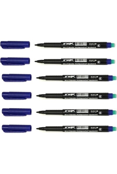 Inox CD Kalemi Silgili M Uç 1.5 mm Mavi 6'lı