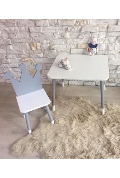 Go Baby Go BabyGri Taç Model Masa Sandalye