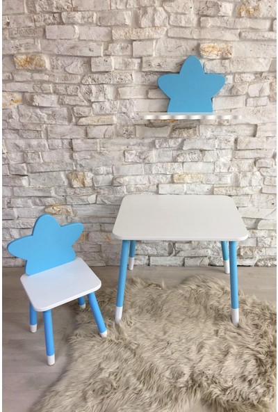 Go Baby Go BabyMavi Yıldız Model Masa Sandalye