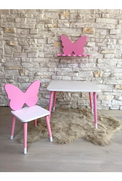 Go Baby Go BabyPembe Kelebek Model Masa Sandalye