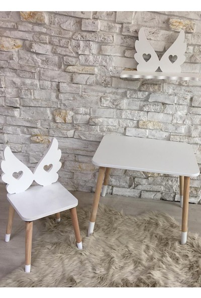 Go Baby Go BabyBeyaz Kanat Model Masa Sandalye