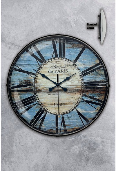 Platin Saat 35 cm Bombeli Gerçek Camlı 1980 Modası Duvar Saati Platin Saat 35 cm Bombeli Gerçek Camlı 1980 Modası Duvar Saati