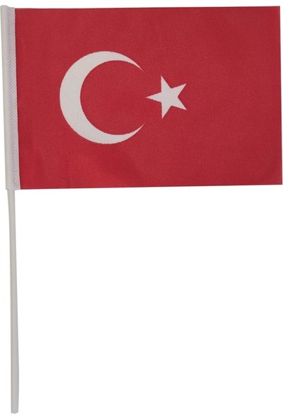 Trio Avm Plastik Çubuklu Türk Bayrağı Raşel Kumaş 15 x 22,5 cm