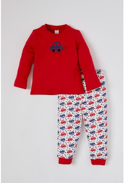 DeFacto Erkek Bebek Araba Desenli Uzun Kol Pamuklu Pijama Takımı T9117A221SP DeFacto Erkek Bebek Araba Desenli Uzun Kol Pamuklu Pijama Takımı T9117A221SP