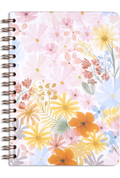 Matt Notebook A5 Süresiz Planlayıcı Ajanda Pembe Çiçekler