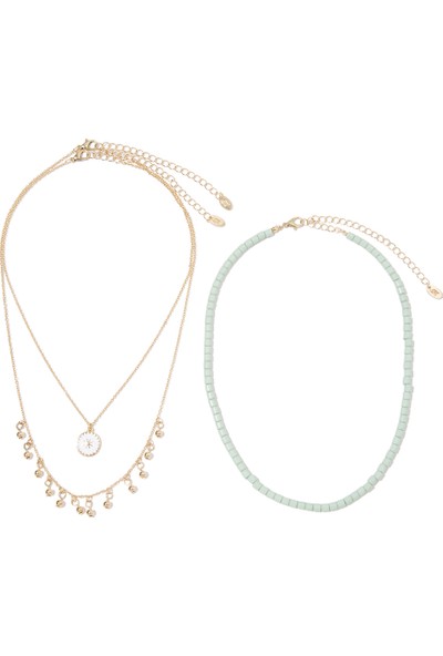 Mavi Kadın Yeşil Boncuklu Kolye Seti 198257-32134 Mavi Kadın Yeşil Boncuklu Kolye Seti 198257-32134
