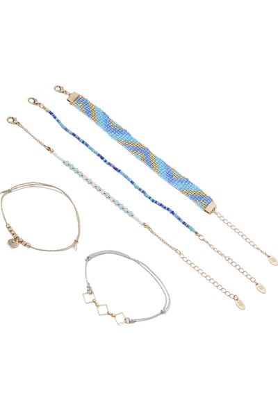 Mavi Kadın Mavi Taşlı Bileklik Seti 198325-33482
