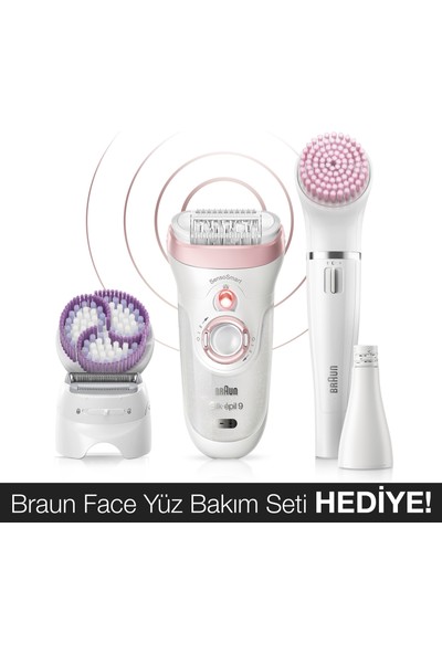 Braun Silk-épil 9 9975 Güzellik Seti SensoSmart Kablosuz Islak-Kuru Kullanım 8 Ek Parçalı Epilatör Braun Silk-épil 9 9975 Güzellik Seti SensoSmart Kablosuz Islak-Kuru Kullanım 8 Ek Parçalı Epilatör