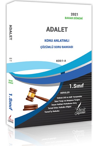 Divit Yayınları Adalet 1. Sınıf 2. Yarıyıl Bahar Dönemi Konu Anlatımlı Soru Bankası Divit Yayınları Adalet 1. Sınıf 2. Yarıyıl Bahar Dönemi Konu Anlatımlı Soru Bankası
