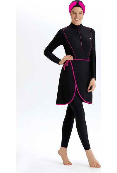 Adasea Likralı Tam Kapalı 3'lü Yüzücü Tesettür Mayo 4209 Siyah Adasea Likralı Tam Kapalı 3'lü Yüzücü Tesettür Mayo 4209 Siyah