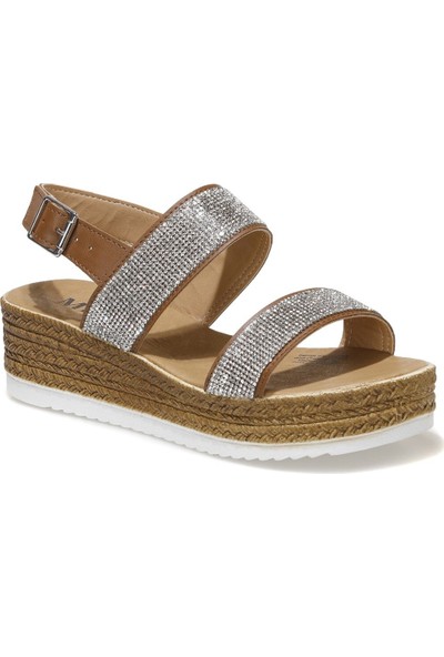 Miss F DS21054 1fx Taş Rengi Kadın Dolgu Topuklu Sandalet