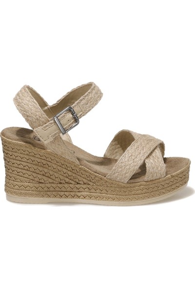 Butigo Riggi 1fx Naturel Kadın Dolgu Topuklu Sandalet