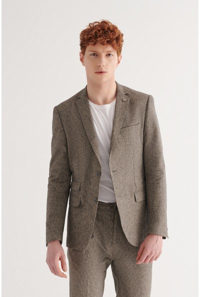 Avva Erkek Antrasit Mono Yaka Çizgili Slim Fit Kapaklı Cepli Keten Lightweiht Ceket A11Y4007 Avva Erkek Antrasit Mono Yaka Çizgili Slim Fit Kapaklı Cepli Keten Lightweiht Ceket A11Y4007