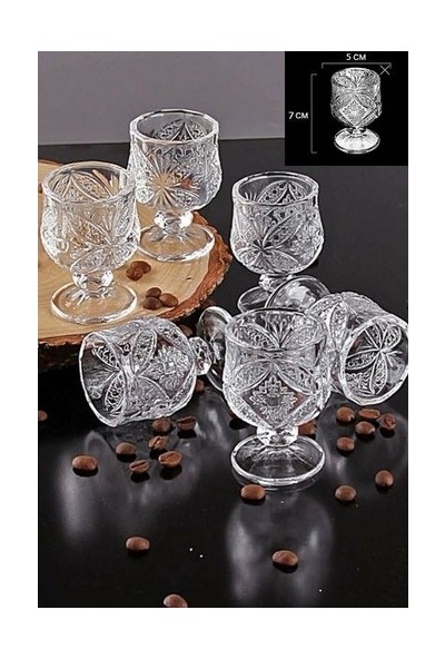 Pazarika 6'lı Ayaklı Lüks Kahve Yanı Bardak