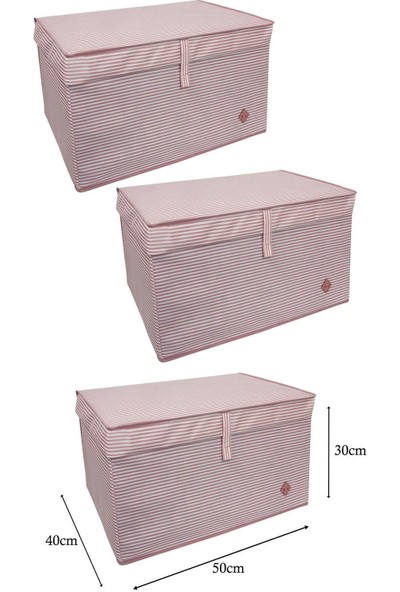 VIPGROSS 3 Lü Set Çok Amaçlı Kutu Maxi Çizgili Pembe 03.01.17644.SET.2 VIPGROSS 3 Lü Set Çok Amaçlı Kutu Maxi Çizgili Pembe 03.01.17644.SET.2