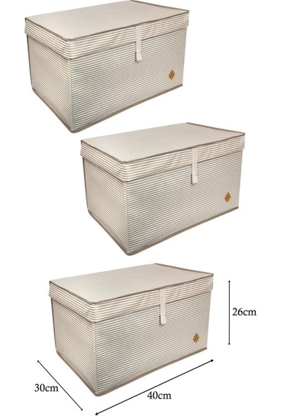 VIPGROSS 3 Lü Set Çok Amaçlı Kutu Mini Çizgili Kahverengi 03.01.17651.SET VIPGROSS 3 Lü Set Çok Amaçlı Kutu Mini Çizgili Kahverengi 03.01.17651.SET