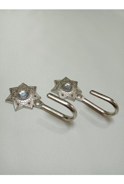 Perde Burada Home Yıldız Desen Fon Perde Taşlı Askı Aparatı 2 Adet Perde Burada Home Yıldız Desen Fon Perde Taşlı Askı Aparatı 2 Adet