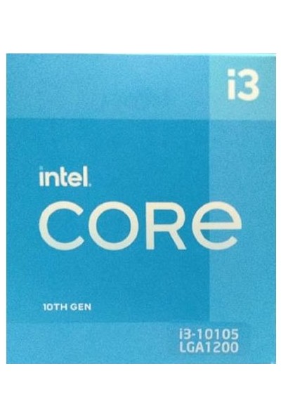 INTEL i3 10105 3.70GHz 6MB Önbellek 4 Çekirdek 10.nesil Işlemci INTEL i3 10105 3.70GHz 6MB Önbellek 4 Çekirdek 10.nesil Işlemci