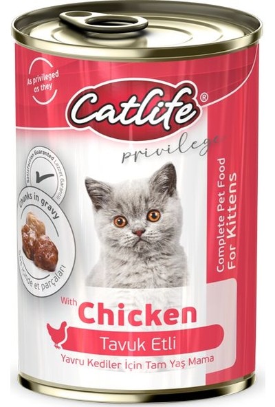 Catlife Kitten Tavuk Etli Konserve 400GR 12LI Catlife Kitten Tavuk Etli Konserve 400GR 12LI