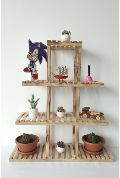 hepenuygun Saksı Standı 4 Katlı Saksılık Çiçeklik Çok Katlı Dekoratif Saksı Standı