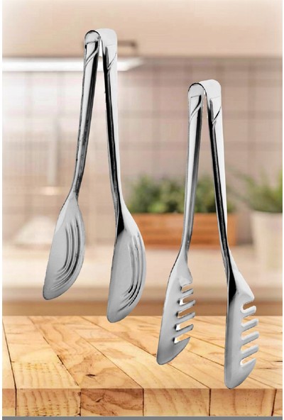 Tilbe Home 2 Adet Lüx Paslanmaz Salata Pasta Maşa Seti Makarna Pasta Salata Maşası Tilbe Home 2 Adet Lüx Paslanmaz Salata Pasta Maşa Seti Makarna Pasta Salata Maşası