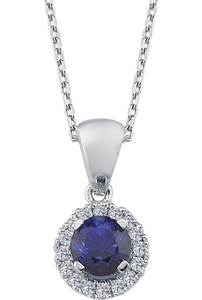 Sirius Safir ve Pırlanta Taşlı Kolye 0423P0031