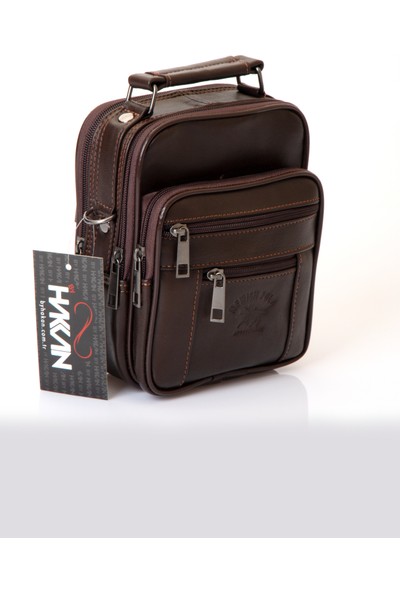 Hakan Çanta Erkek Küçük Boy Hakiki Deri Kasalı El ve Omuz Askılı Çanta NW3009