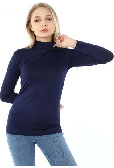 Disentis Modest Yarım Balıkçı Uzun Kollu Viskon Lacivert Body Disentis Modest Yarım Balıkçı Uzun Kollu Viskon Lacivert Body