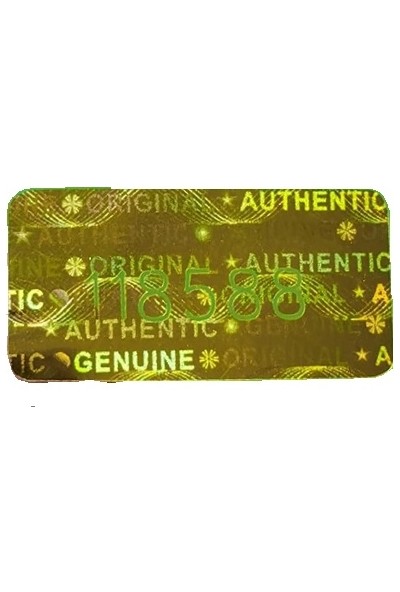OEM Seri Numaralı Hologramlı Barkod Etiket Altın OEM Seri Numaralı Hologramlı Barkod Etiket Altın