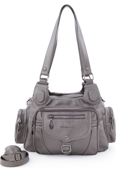 BAGzy Kadın Yıkama Çok Gözlü Omuz ve Kol Çantası BAGzy Kadın Yıkama Çok Gözlü Omuz ve Kol Çantası