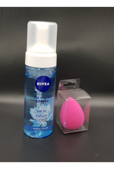 Nıvea Yüz Temizleme Köpüğü Normal Karma Ciltler 150 ml + Makyaj Süngeri
