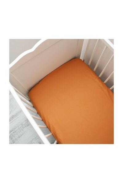 Mertim Süprem Penye Lastikli Bebek Çarşafı - Turuncu