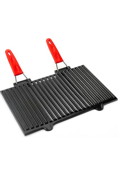 Lava Demir Döküm 40X25 cm Çift Silikon Saplı Dikdörtgen Mangal Izgarası Lava Demir Döküm 40X25 cm Çift Silikon Saplı Dikdörtgen Mangal Izgarası