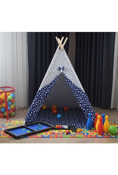 Miniks %100 Pamuk Ahşap Çocuk Oyun Çadırı Kızılderili Çadırı Oyun Evi Miniks %100 Pamuk Ahşap Çocuk Oyun Çadırı Kızılderili Çadırı Oyun Evi