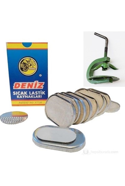 Biotech Kauçuk Sıcak Lastik Yaması 10 Lu + Sıcak Kaynak Makinası Mengenesi Ikili Set