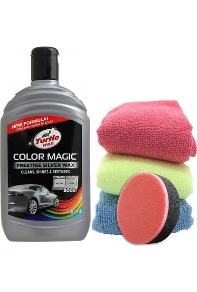 Turtle Wax Renkli Cila Gri 500 ml + 3 Adet Mikrofiber Bez + Cila Süngeri Turtle Wax Renkli Cila Gri 500 ml + 3 Adet Mikrofiber Bez + Cila Süngeri