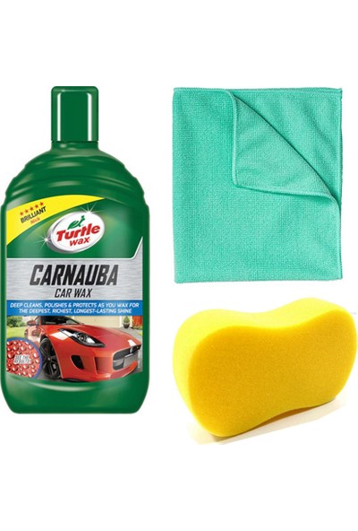 Turtle Wax Boya Koruyucu Carnauba Sıvı Cila 500 ml + Mikrofiber Bez + Yıkama Süngeri Turtle Wax Boya Koruyucu Carnauba Sıvı Cila 500 ml + Mikrofiber Bez + Yıkama Süngeri