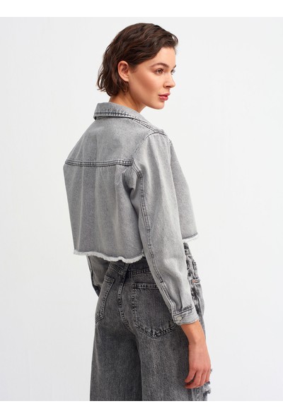 Dilvin 5288 Tek Cepli Kısa Gömlek-Gri