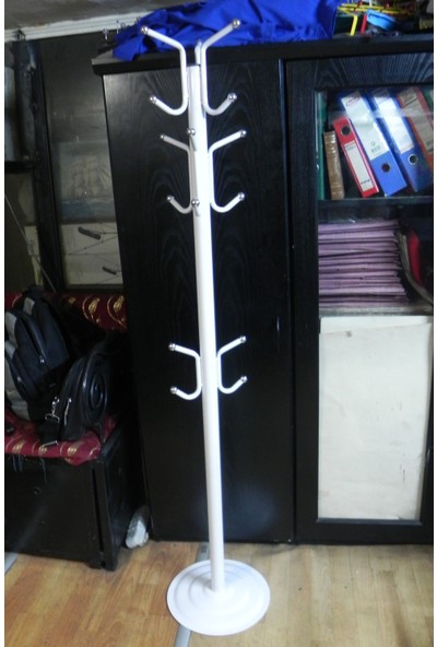 Met Metal Ayaklı Elbise Askısı Portmanto Beyaz