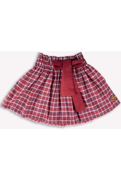 Ozmoz Kırmızı Ekose Kışlık Kız Çocuk Etek