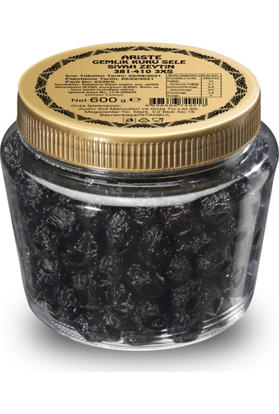 Ariste Gemlik Kuru Sele Siyah Zeytin 600 gr Ariste Gemlik Kuru Sele Siyah Zeytin 600 gr