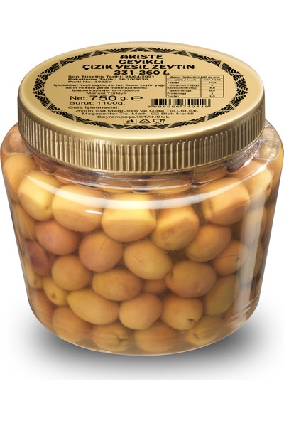 Ariste Geyikli Çizik Yeşil Zeytin 750 gr Ariste Geyikli Çizik Yeşil Zeytin 750 gr
