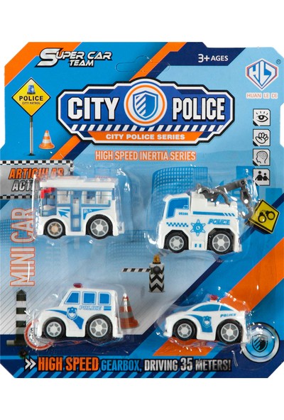 Can-Em Canem Oyuncak Sürtmeli Polis Arabaları