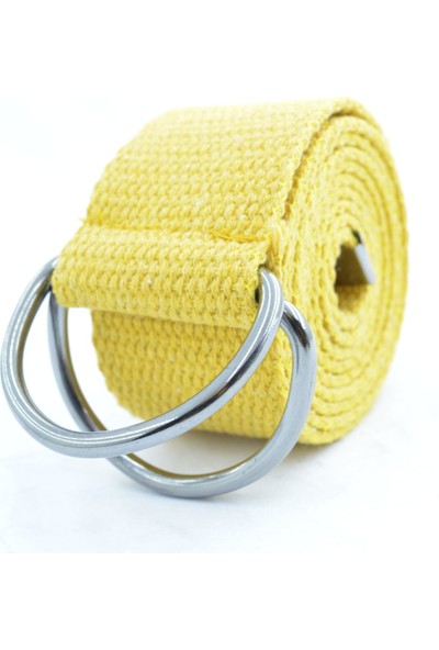 Trend Deri  sarı Ayarlanabilir D Tokalı Kolon Kemer 4 cm