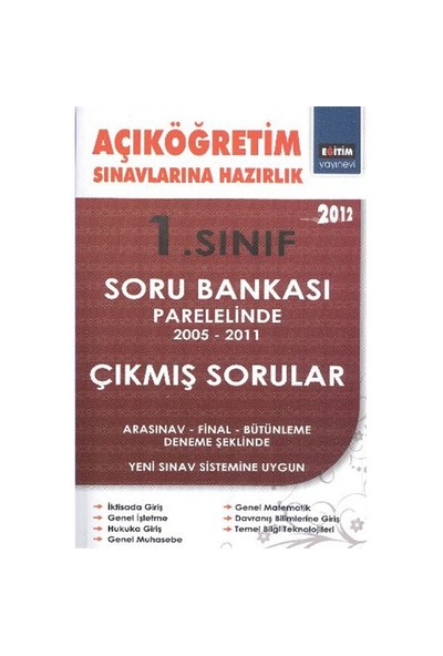 Eğitim Aöf 1. Sınıf S.B. Parelelinde 2005-2011 Çıkmış Sorular-Kolektif