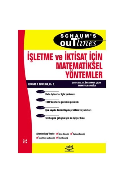 İşletme Ve İktisat İçin Matematiksel Yöntemler