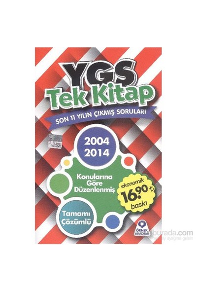 Örnek Akademi YGS Tek Kitap 2007 2016 Son 11 Yılın Çıkmış Soruları